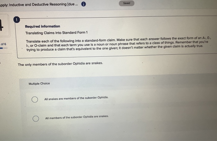 Solved pply: Inductive and Deductive Reasoning (due... i | Chegg.com