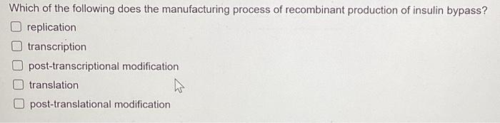 Solved Which of the following does the manufacturing process | Chegg.com