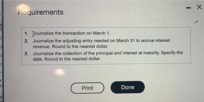 Solved DI Requirements 1. Journalize the transaction on | Chegg.com