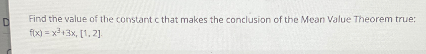 Solved Find the value of the constant c ﻿that makes the | Chegg.com