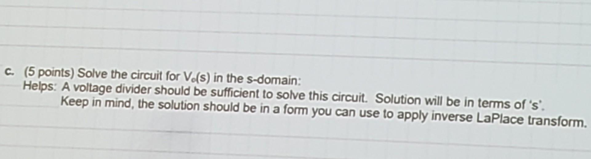 Solved 4. Application of LaPlace Transforms in transient | Chegg.com