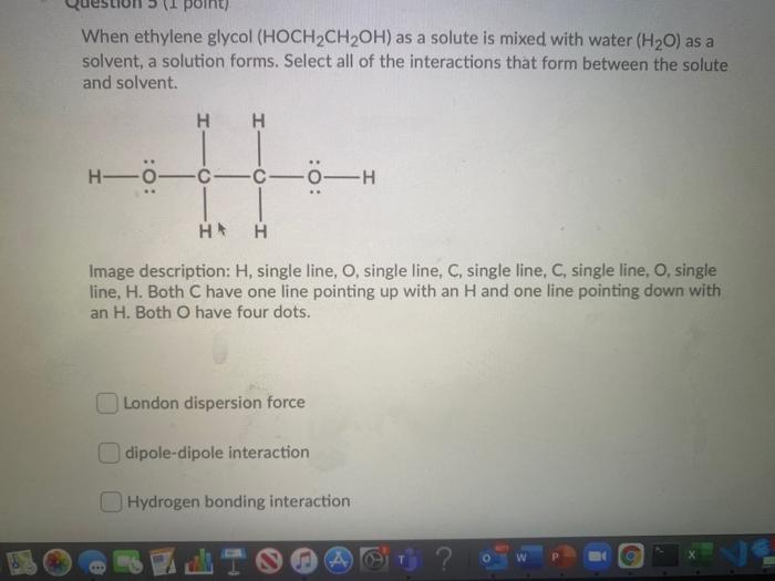 Solved When ethylene glycol (HOCH2CH2OH) as a solute is | Chegg.com