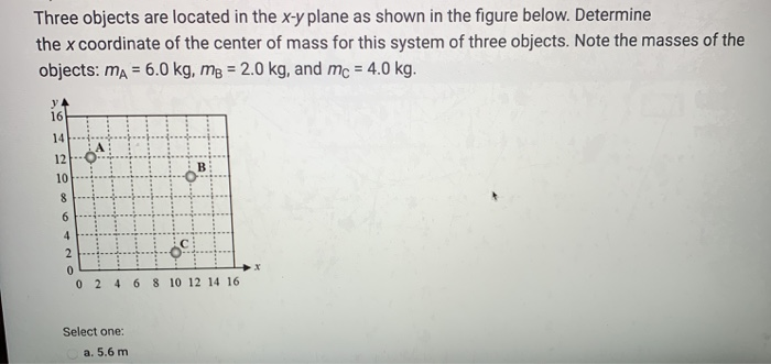 Solved Three objects are located in the x-y plane as shown | Chegg.com