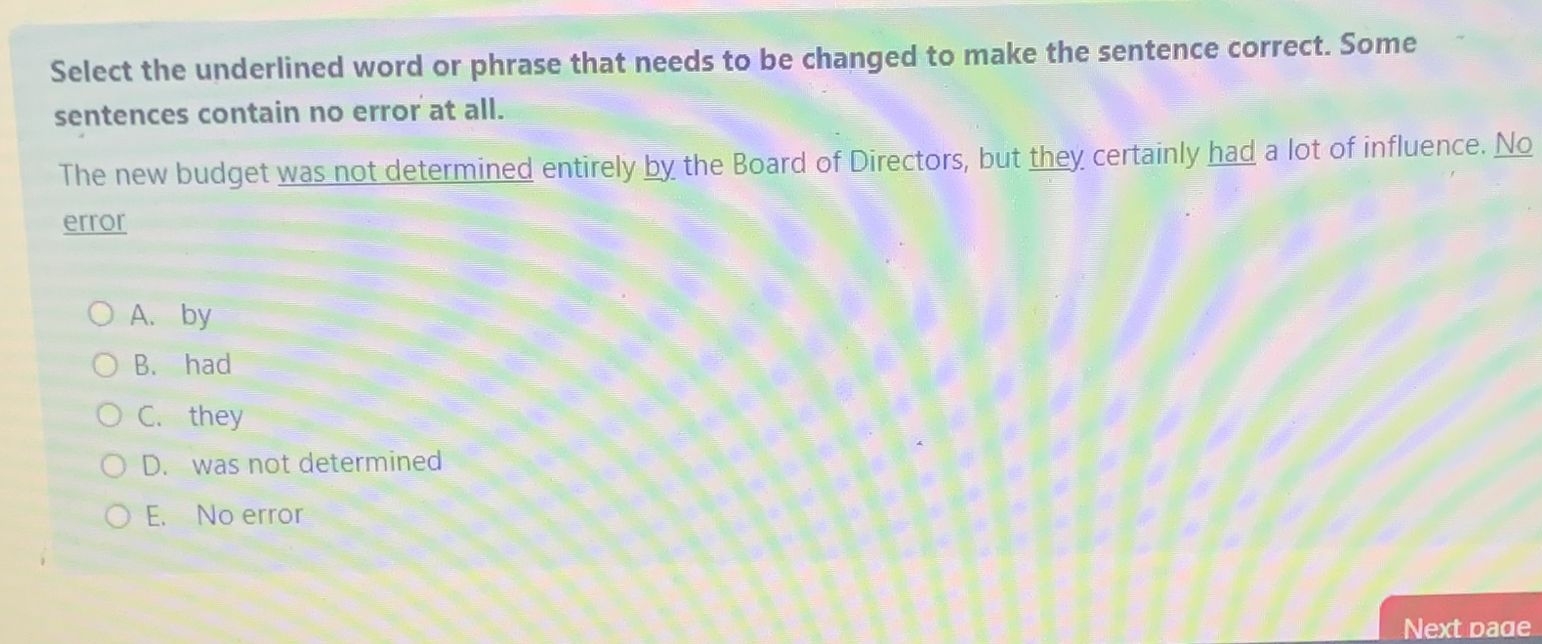Solved Select the underlined word or phrase that needs to be | Chegg.com
