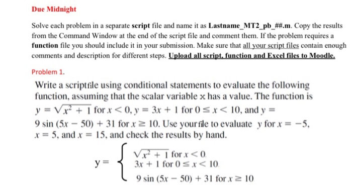 Solved Due Midnight Solve Each Problem In A Separate Script