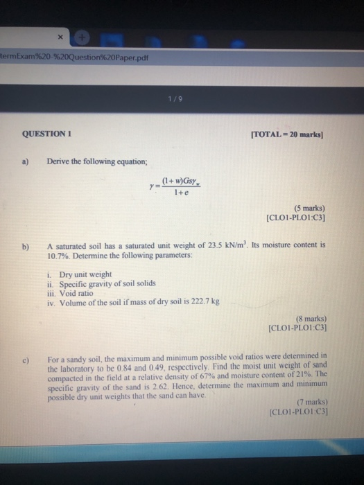 Solved х termExam%20-%20Question%20Paper.pdf 1/9 QUESTION 1 | Chegg.com Solved х termExam%20-%20Question%20Paper.pdf 1/9 QUESTION 1 | Chegg.com