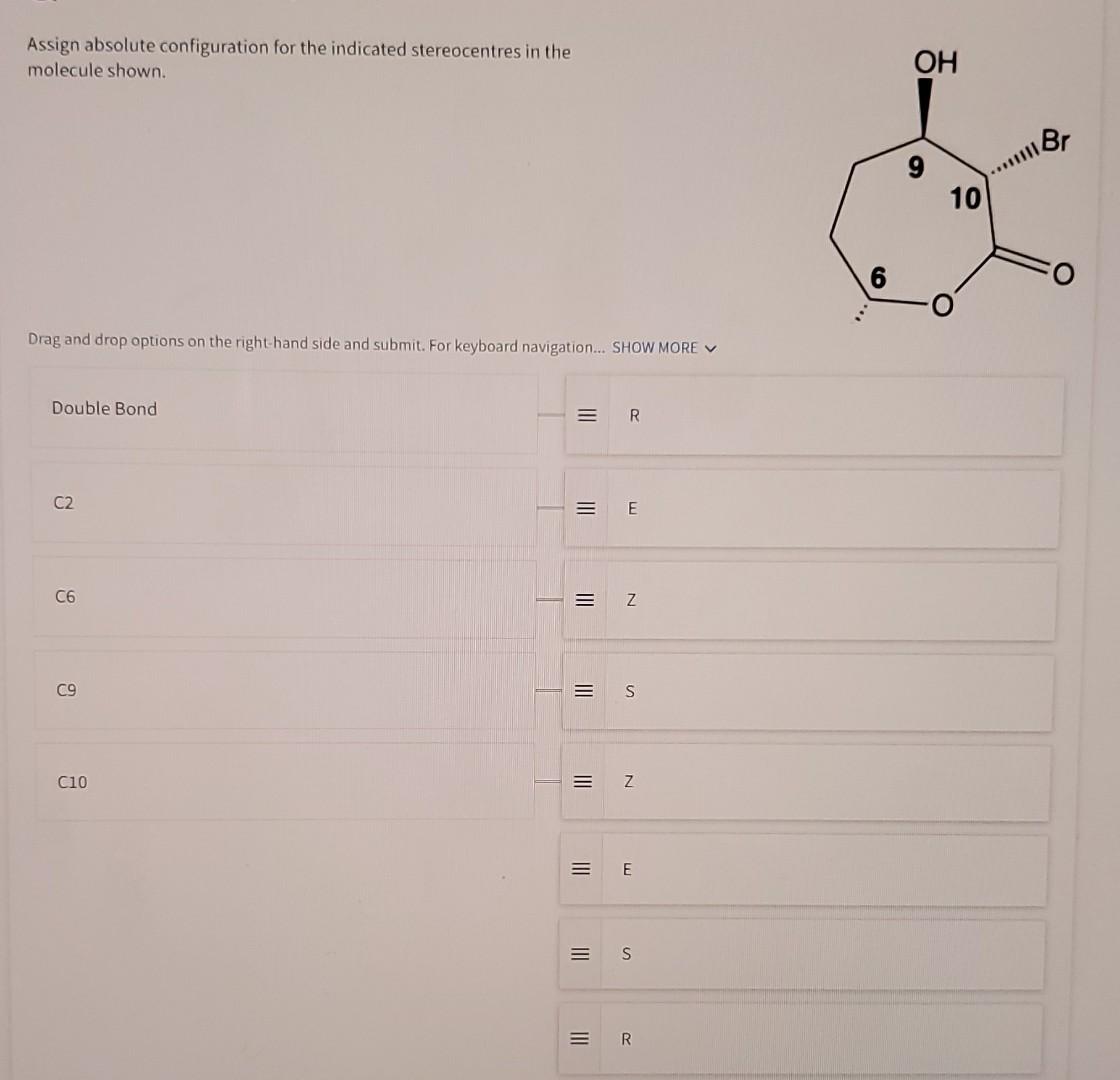 Solved Assign absolute configuration for the indicated | Chegg.com