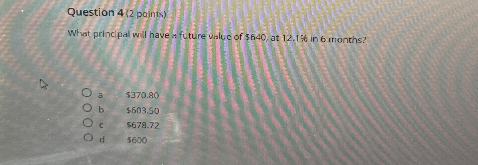 Solved Question 4 (2 ﻿points)What principal will have a | Chegg.com