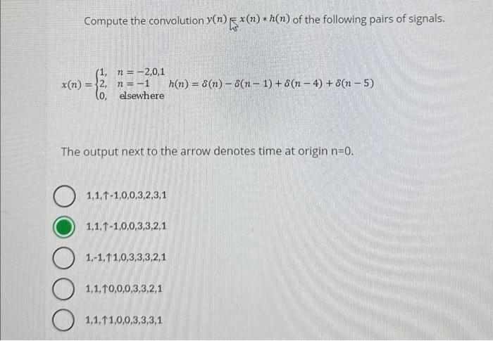 Solved Compute the convolution y(n)[−x(n)∗h(n) of the | Chegg.com