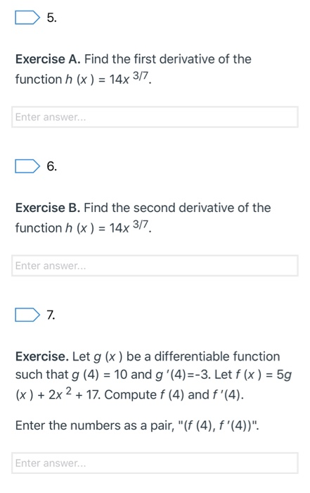 Solved D 1. Exercise A. Find the first derivative of r (x) = | Chegg.com Solved D 1. Exercise A. Find the first derivative of r (x) = | Chegg.com