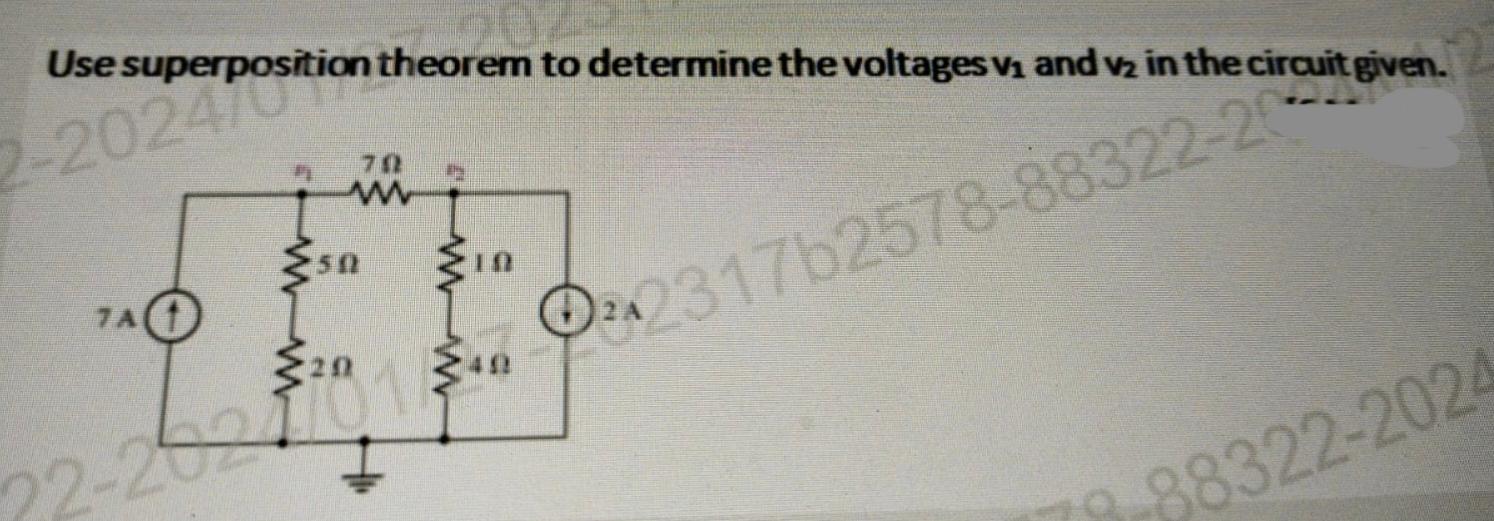 Use Superposition Theorem To Determine The Voltages