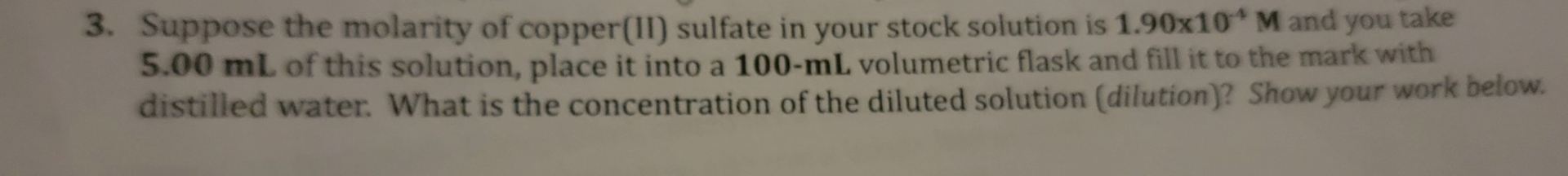 Suppose the molarity of copper(II) ﻿sulfate in your | Chegg.com