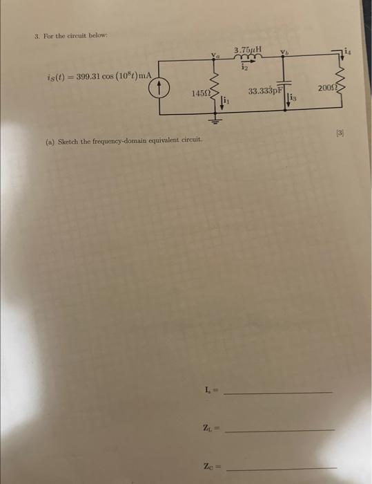 Solved (a) Sketch the frequency-domain equivalent | Chegg.com