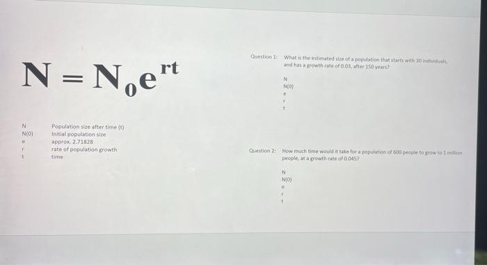 Solved N=N0ert | Chegg.com