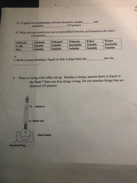 Solved el and 3.1. A good recrystallization solvent should | Chegg.com