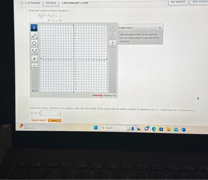 Graph the system of linear equations- | Chegg.com