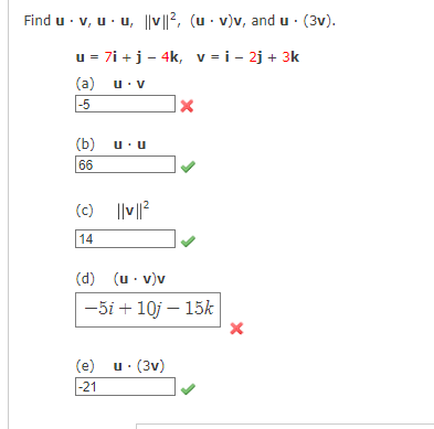 Solved Find u*v,u*u,||v||2,(u*v)v, ﻿and | Chegg.com