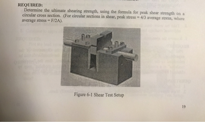 REQUIRED: Determine the ultimate shearing strength, | Chegg.com