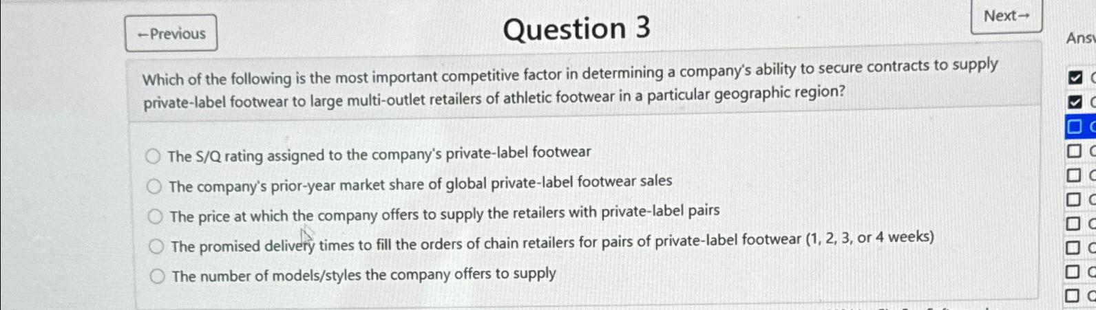 Solved Question 3Which of the following is the most | Chegg.com