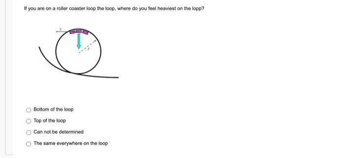 Solved If you are on a roller coaster loop the loop, where | Chegg.com