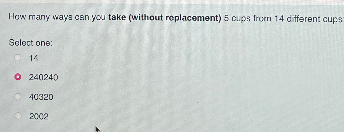 Solved How many ways can you take (without replacement) 5 | Chegg.com