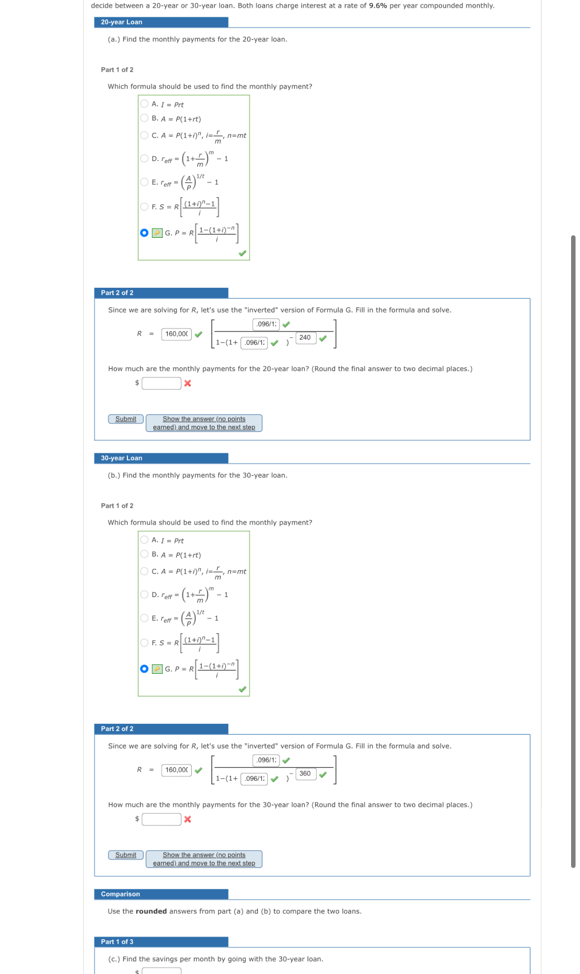 Solved I have the formulas solved and plugged in just need | Chegg.com
