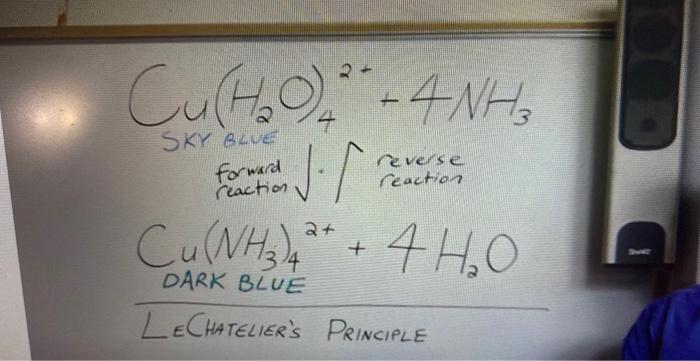 Solved C3(H2O)42++4NH3 SKY BLUE forward ceaction | Chegg.com