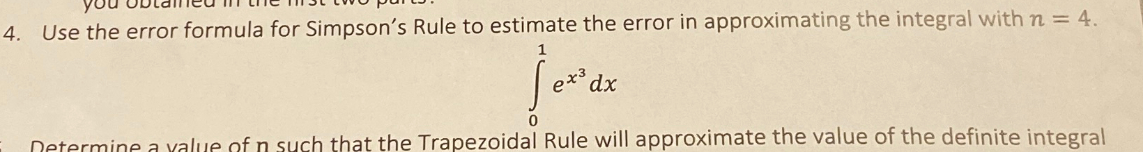 Solved Use the error formula for Simpson's Rule to estimate | Chegg.com