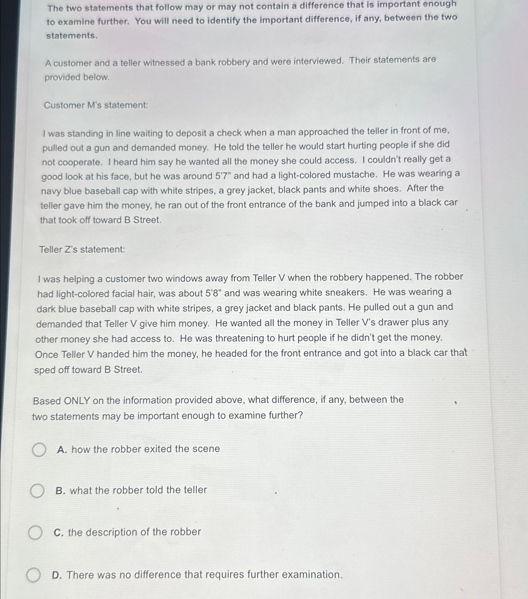 Solved The two statements that follow may or may not contain | Chegg.com
