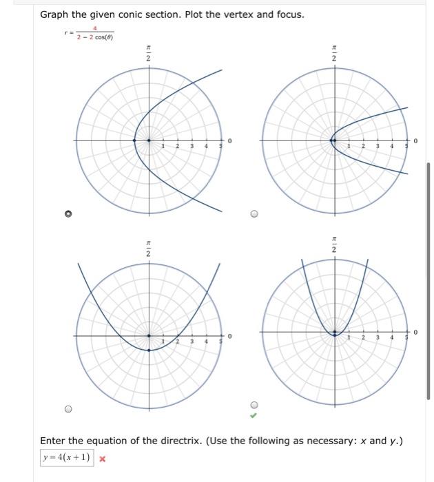 Solved Graph the given conic section. Plot the vertex and | Chegg.com