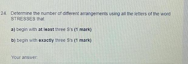 Solved Determine the number of different arrangements using | Chegg.com