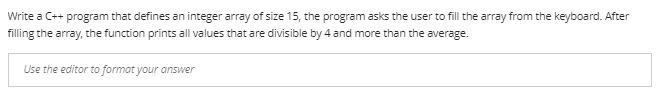 Solved Write A C Program That Defines An Integer Array Of