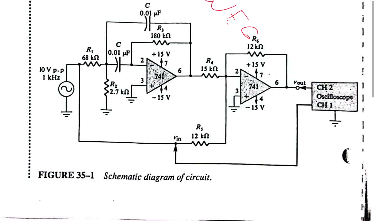 FIGURE 35-1 Schematic diagram of circuit.1. The notch | Chegg.com