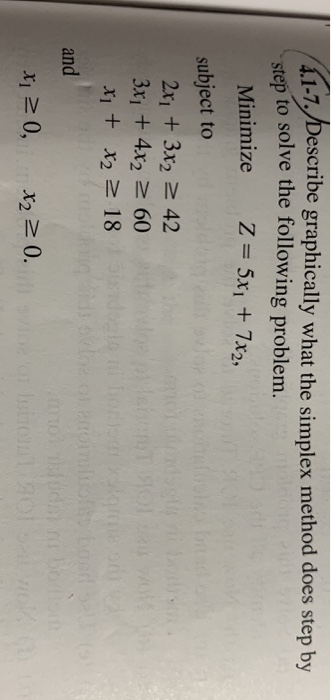 Solved 4.1-7. Describe graphically what the simplex method | Chegg.com