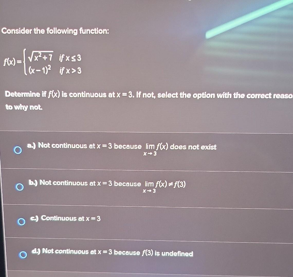 Solved Consider the following function: f(x)={x2+7(x−1)2 if | Chegg.com