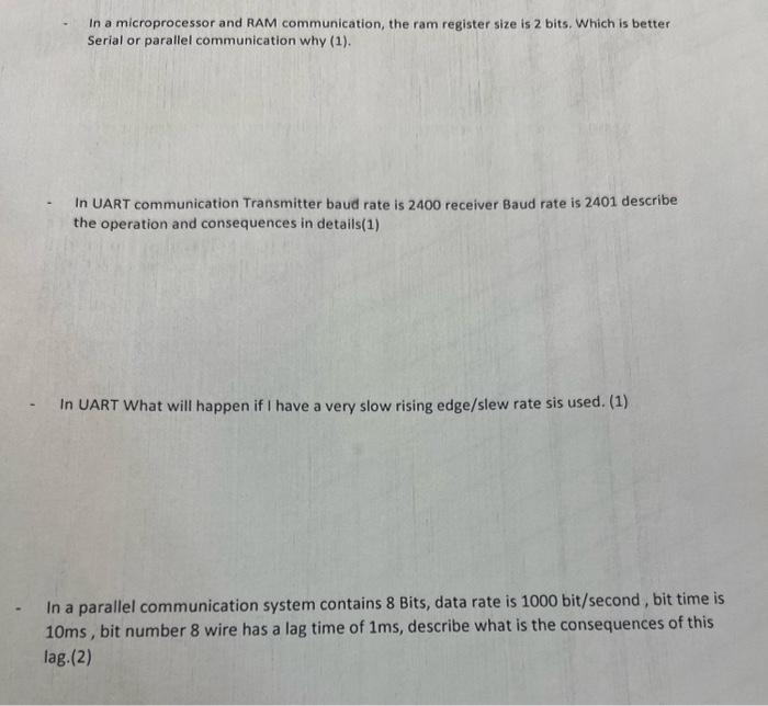 Solved In a microprocessor and RAM communication, the ram | Chegg.com