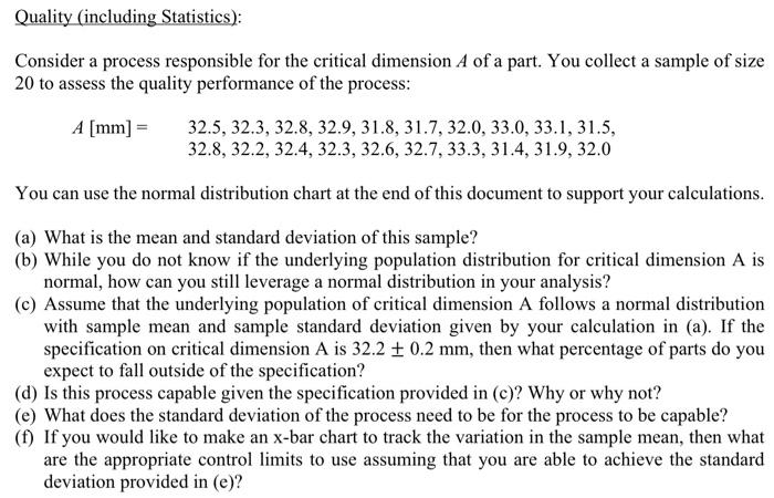Solved Quality (including Statistics): Consider a process | Chegg.com