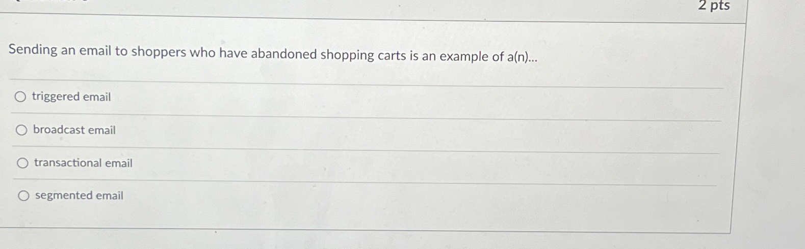 Solved Sending an email to shoppers who have abandoned | Chegg.com