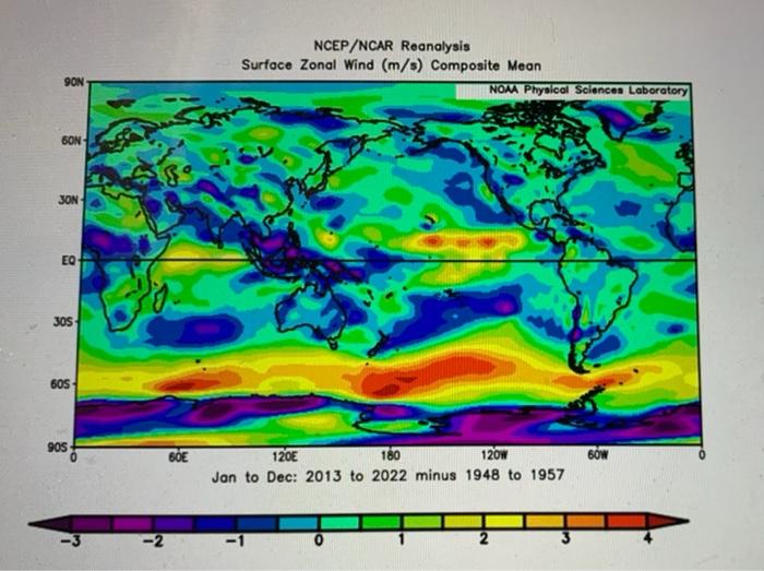 Solved NCEP/NCAR Reanalysis Surface Zonal Wind (m/s) | Chegg.com