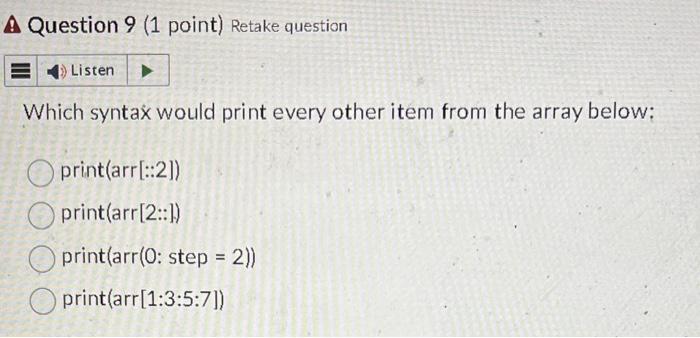 Solved Which of the following arrays is a two dimensional | Chegg.com