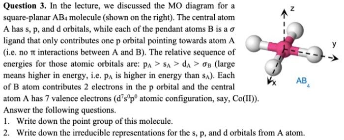 Question 3. In the lecture, we discussed the MO | Chegg.com