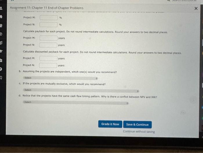 Solved 3. Problem 11.07 (Capital Budgeting Criteria) A firm | Chegg.com