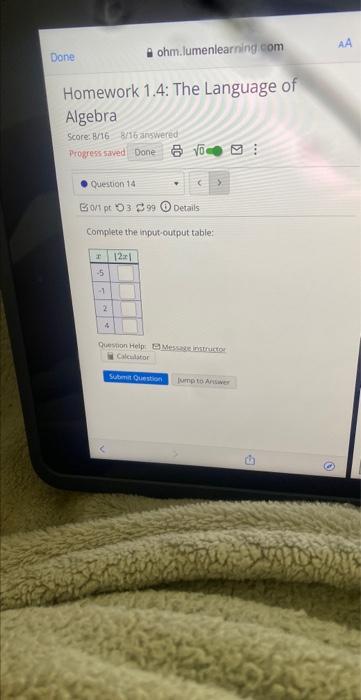 Solved Complete The Input Output Table Queston Help 6111