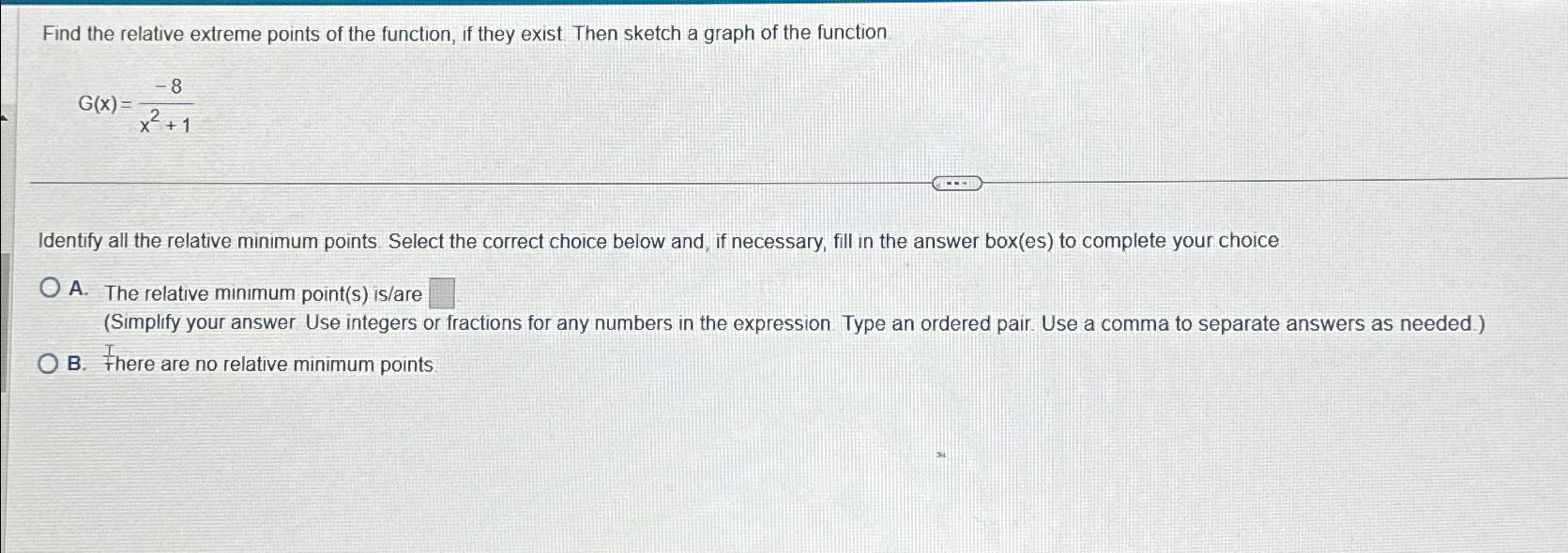 Solved Find the relative extreme points of the function, if | Chegg.com