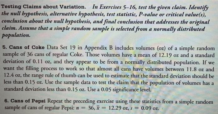 Solved Cans of Pepsi Repeat the preceding exercise using | Chegg.com