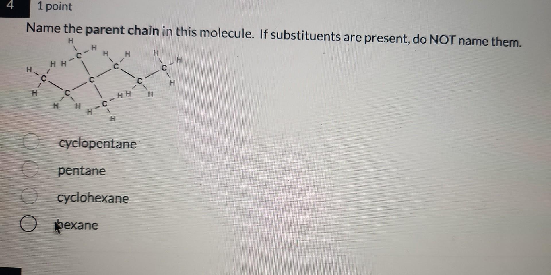 Solved Name the parent chain in this molecule. If | Chegg.com