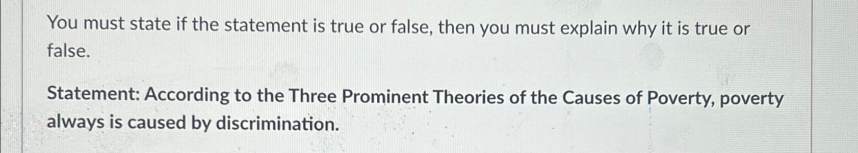 Solved You must state if the statement is true or false, | Chegg.com