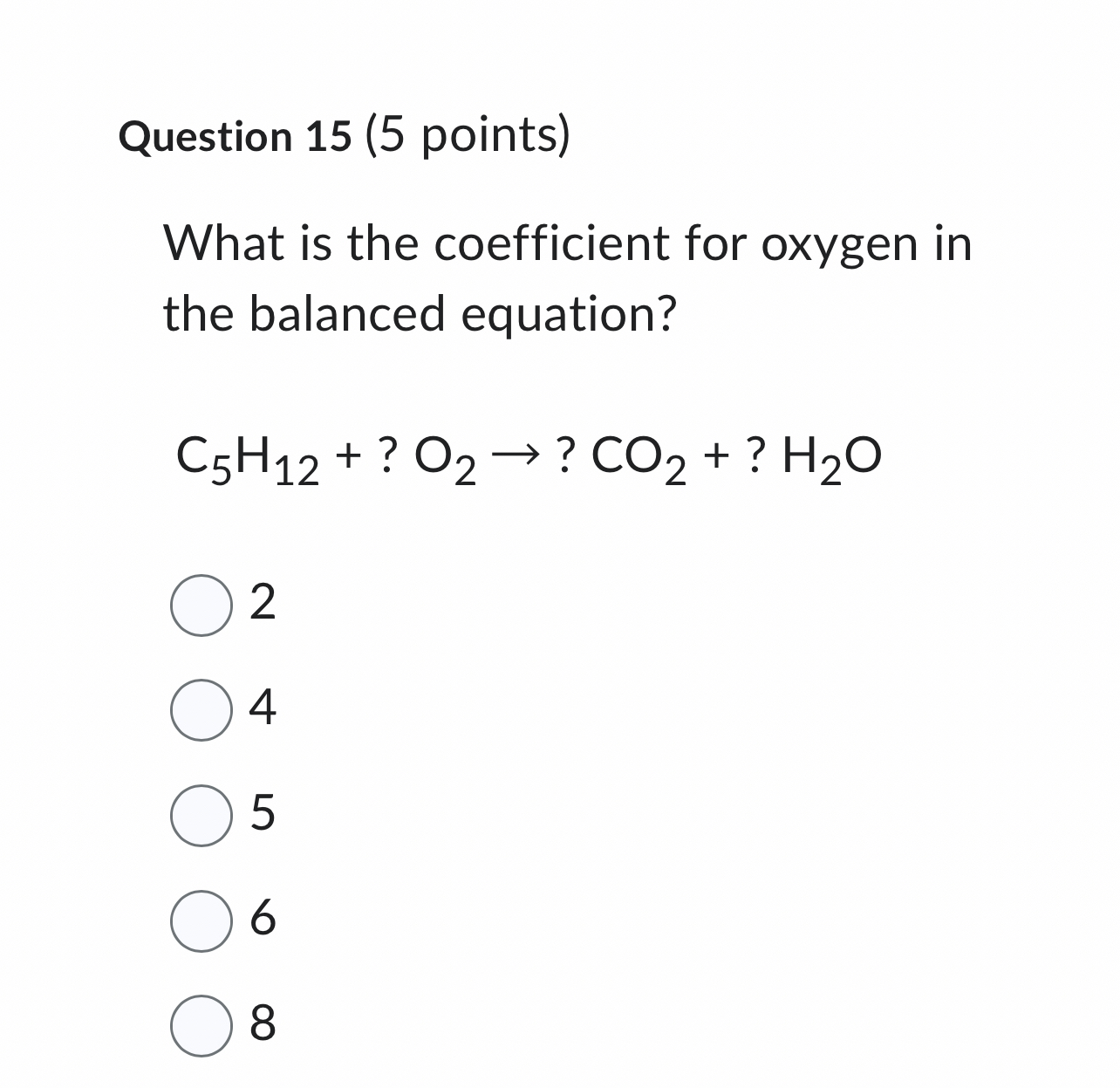 Solved Question 15 (5 ﻿points)What is the coefficient for | Chegg.com