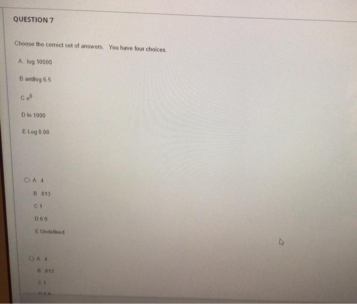 Solved Choose the correct set of answers. You have four | Chegg.com