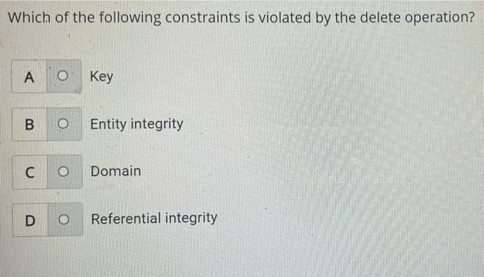 Solved Which of the following constraints is violated by the | Chegg.com